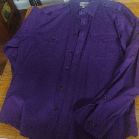Express | Shirts | Mens Dark Purple Long Sleeve Button Down | Poshmark